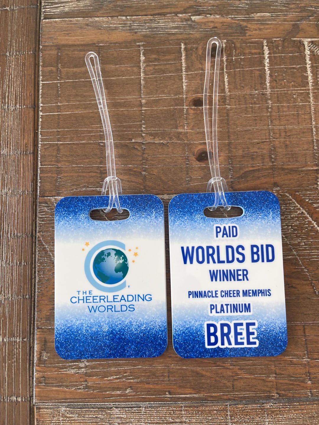 Personalized Cheer Luggage Tag: Acrylic Glitter Design - Etsy