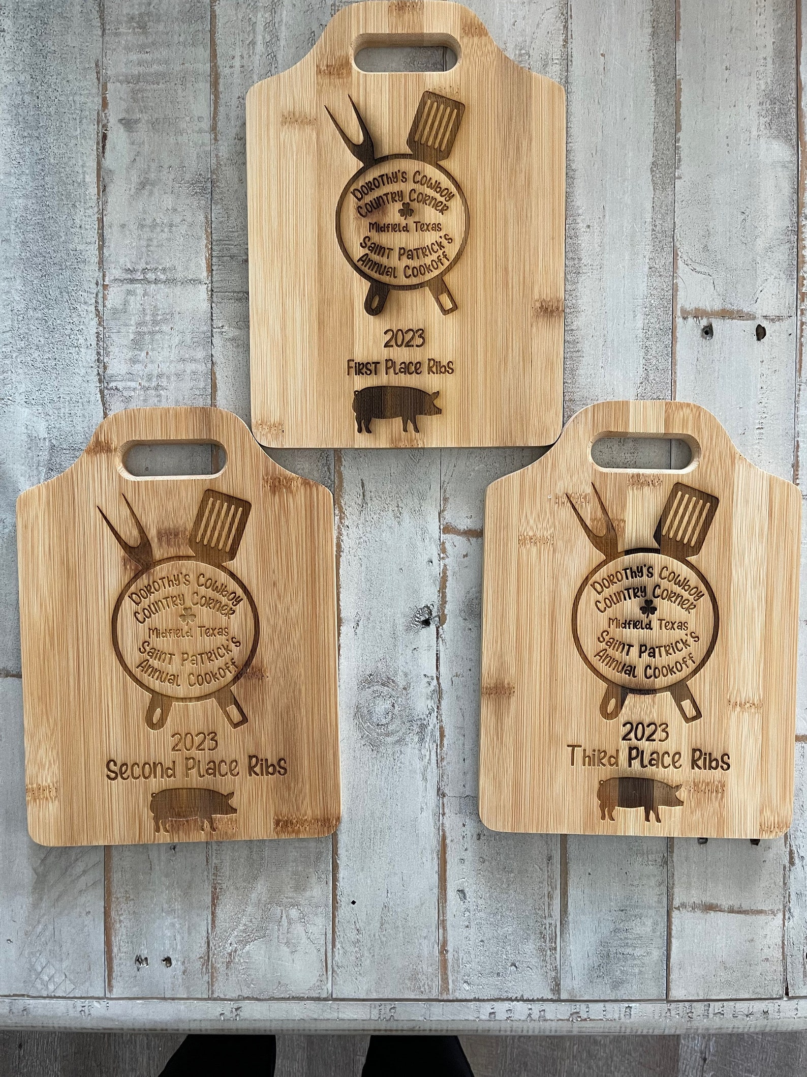 BBQ Cookoff Prize, Custom Engraved Cutting Board and Spoon - Etsy