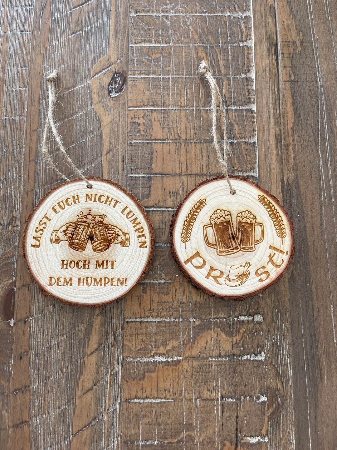 Prost! German Natural Wood Ornaments - Etsy