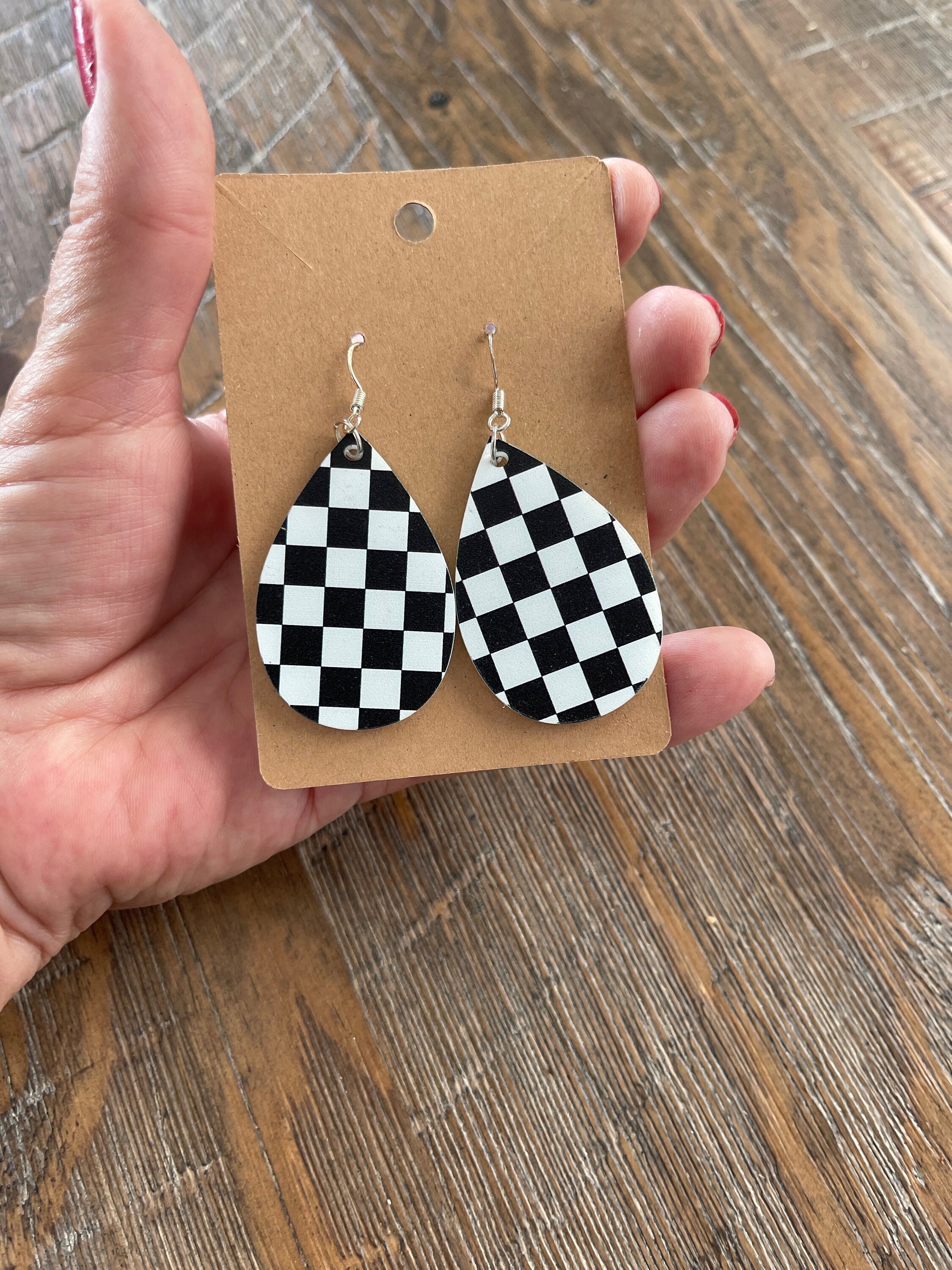 Race Car Earrings, Nascar Inspired, Light Weight Acrylic Earrings - Etsy