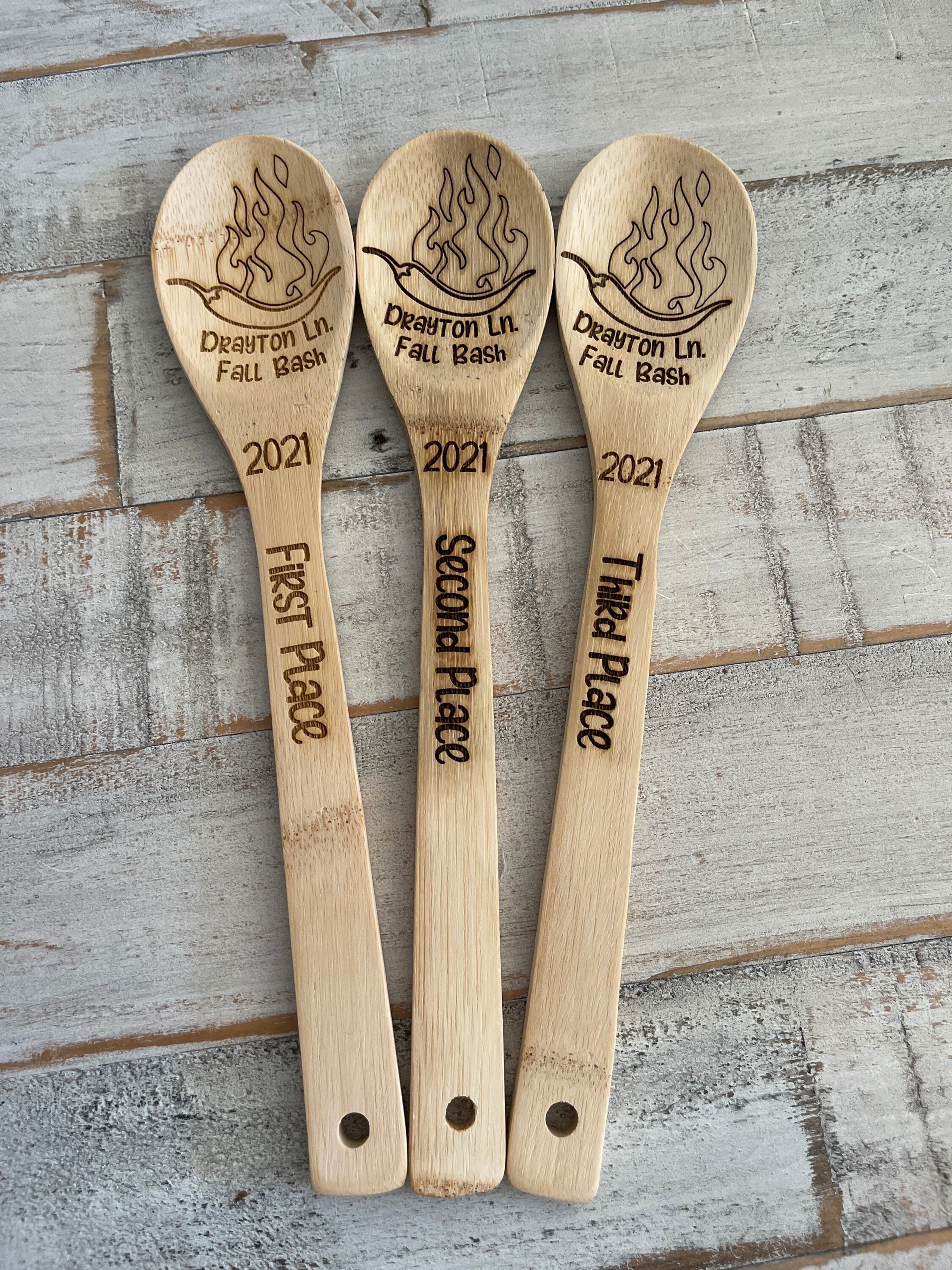 Chili Cook off Bamboo Spoonscustom Spoon and Handle | Etsy