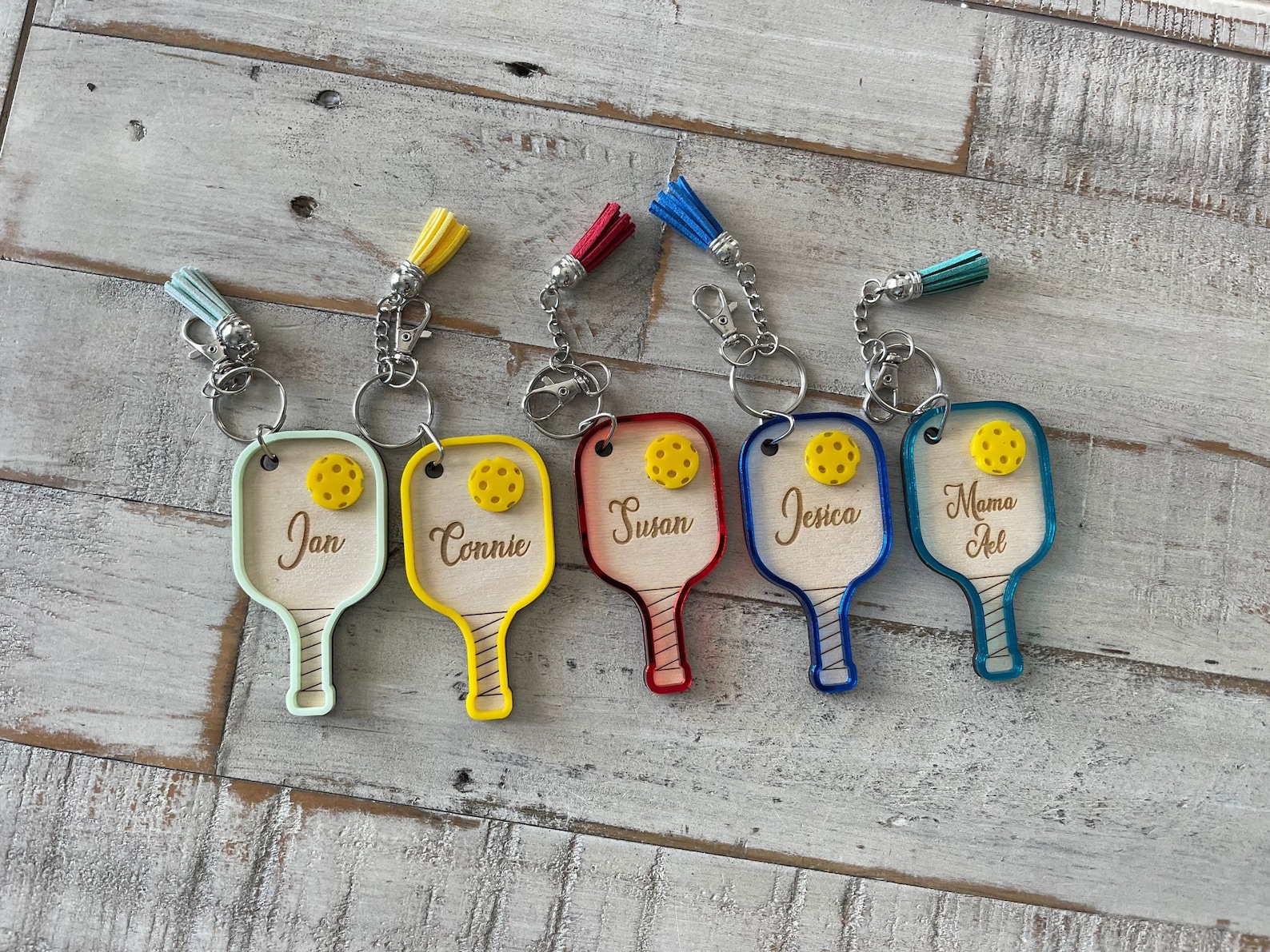 Pickleball Keychain or Bag Tag, Engraved With Name and Saying - Etsy Canada