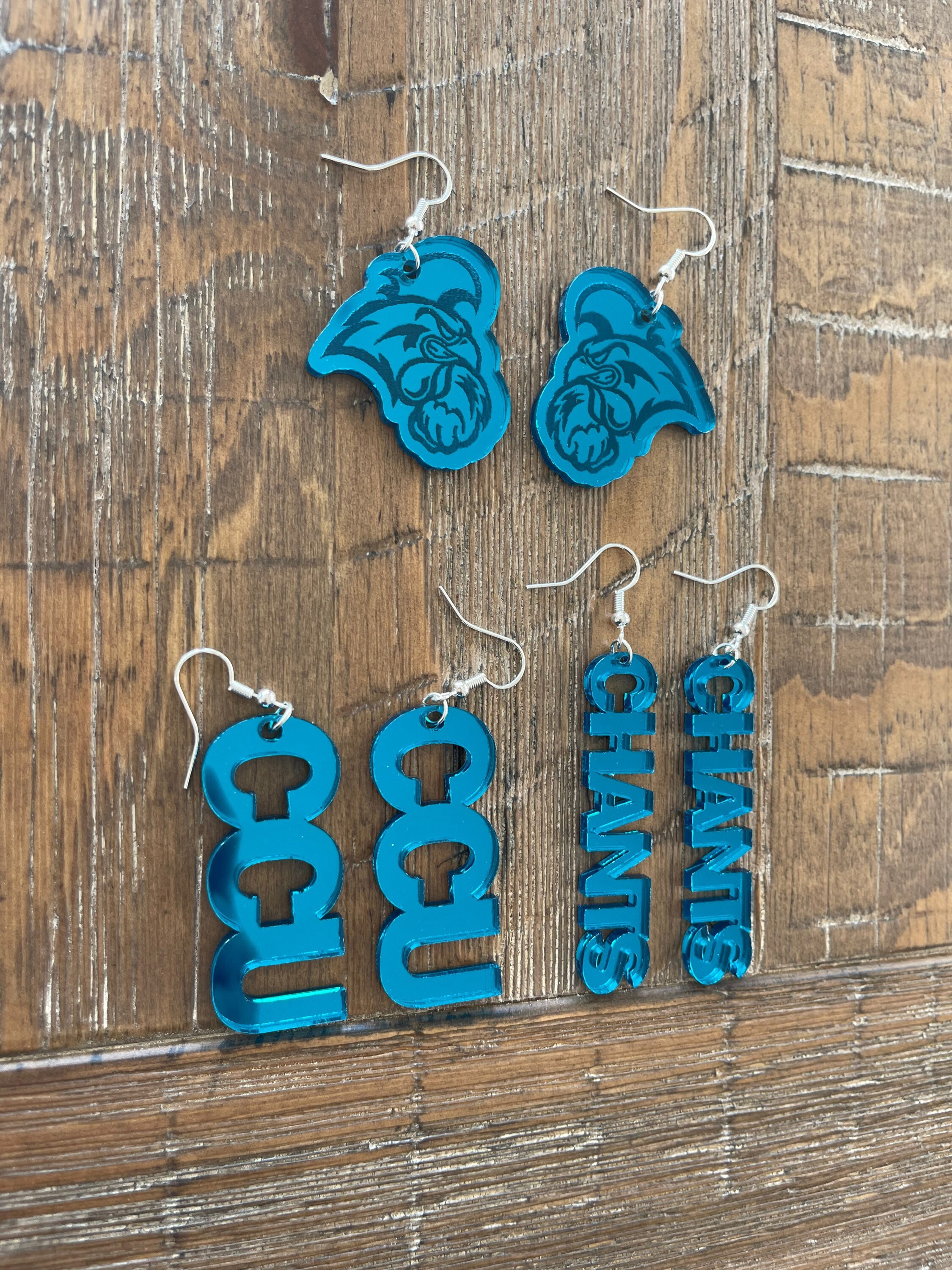 Chanticleer Earrings Chants Up Coastal CCU Football - Etsy