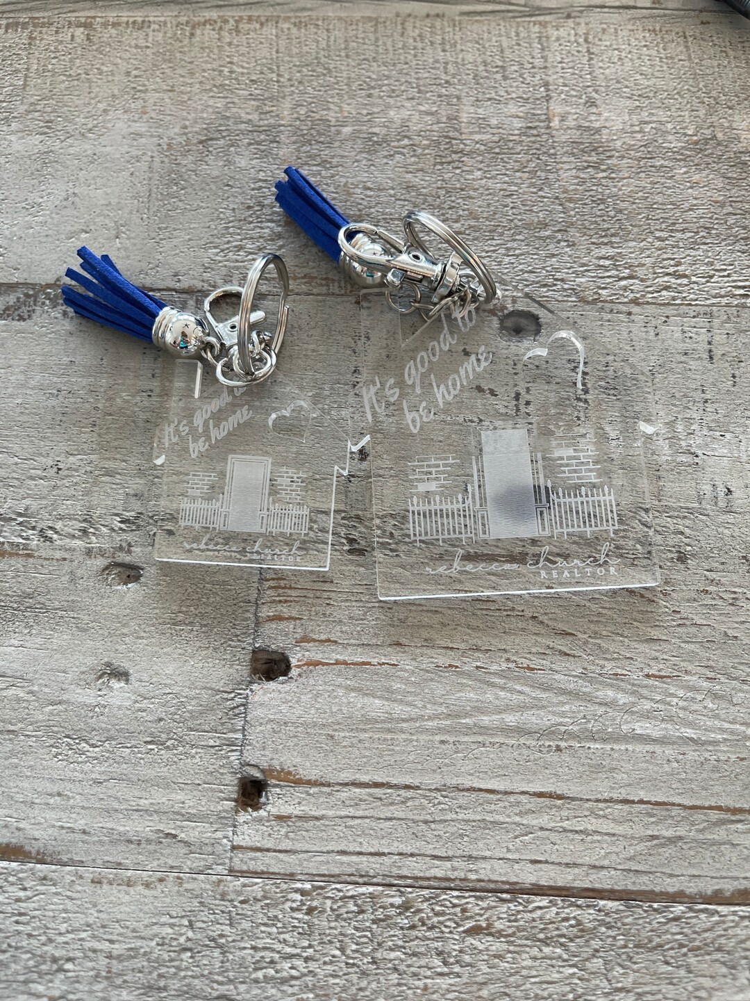 Your Logo Engraved Acrylic Keychain, 2 Sizes Lock Box or Keychain - Etsy