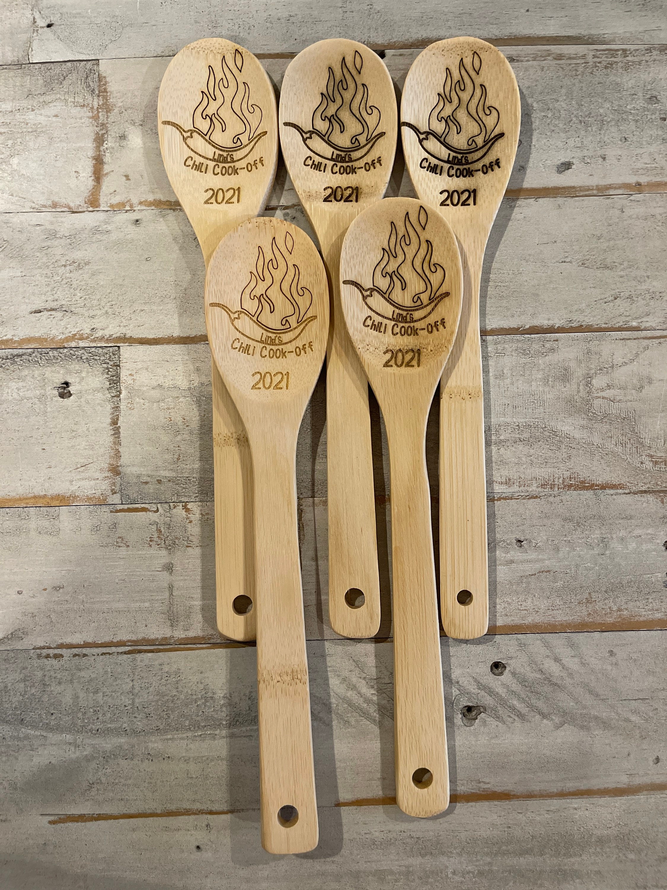 Chili Cook off Bamboo Spoonscustom Spoon and Handle | Etsy