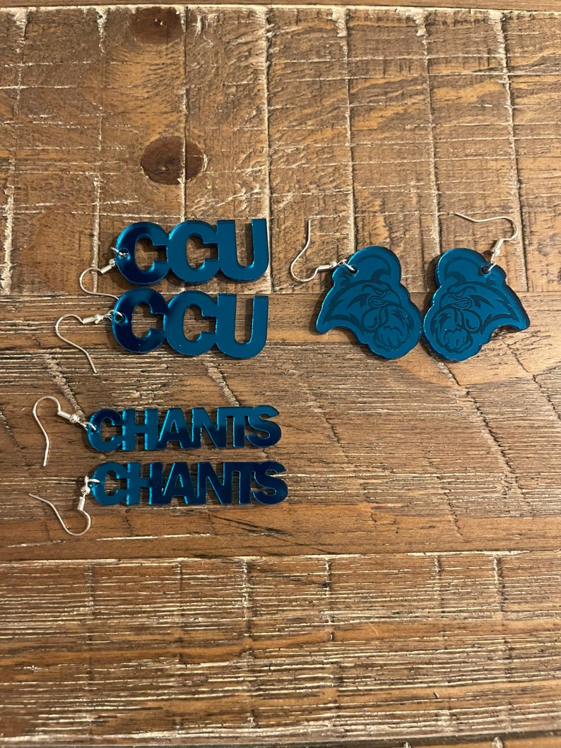 Chanticleer Earrings Chants Up Coastal CCU Football - Etsy