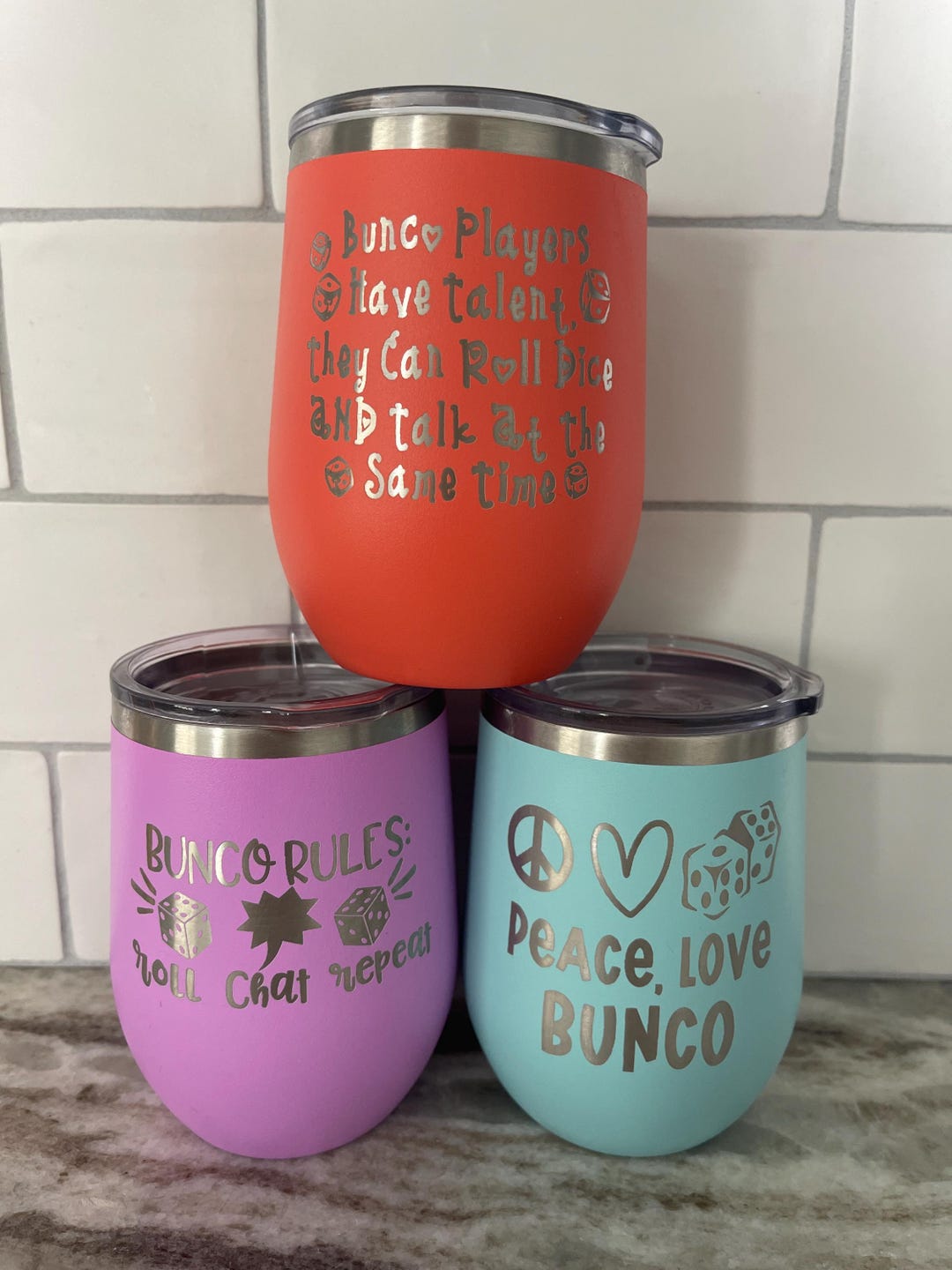 Bunco Tumblers, Several Sayings to Choose From, Custom 20 Oz Tumbler or ...