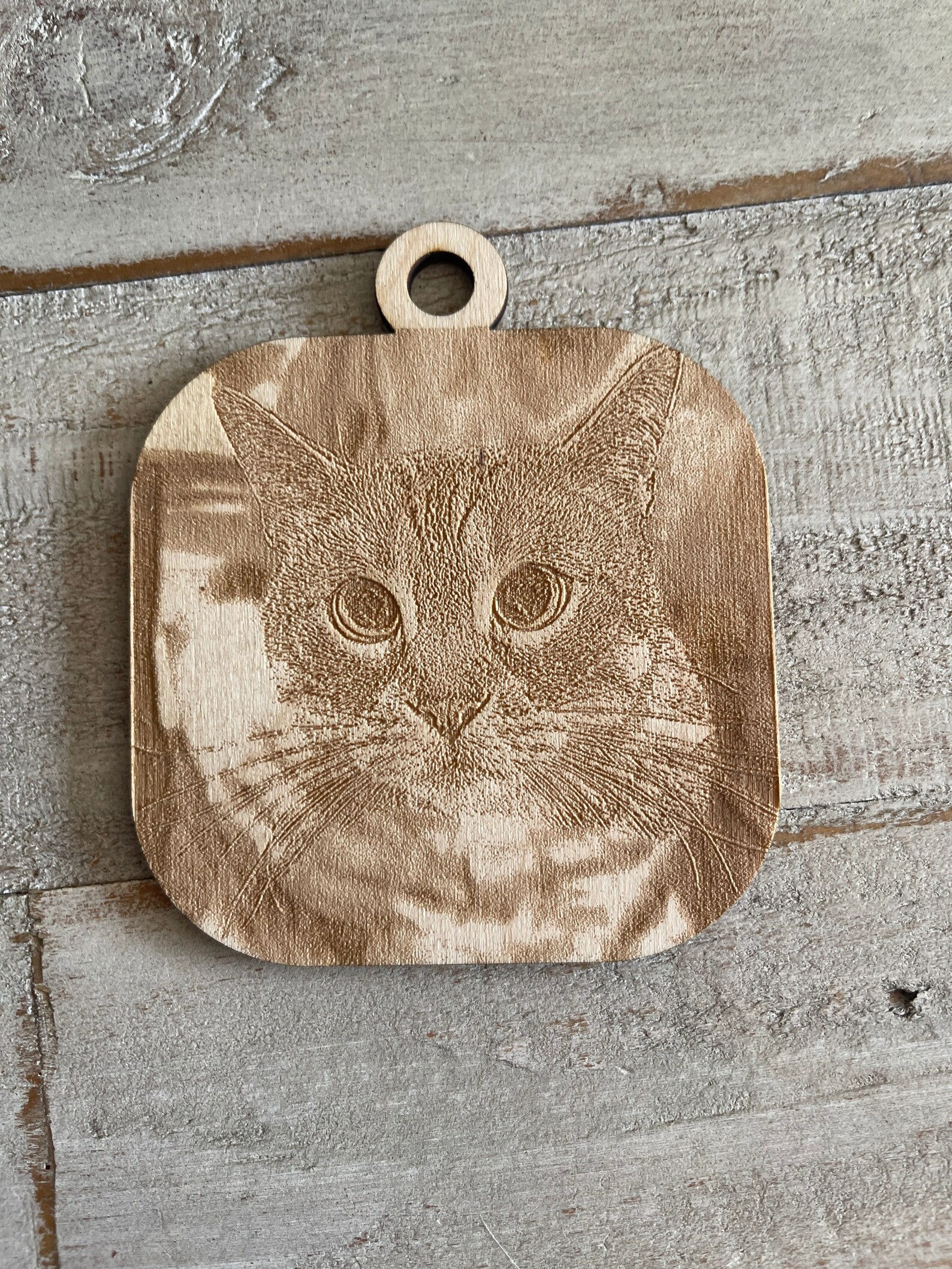 Custom Engraved Cat Ornament. Personalized Pet Memorial, Engraved Photo ...