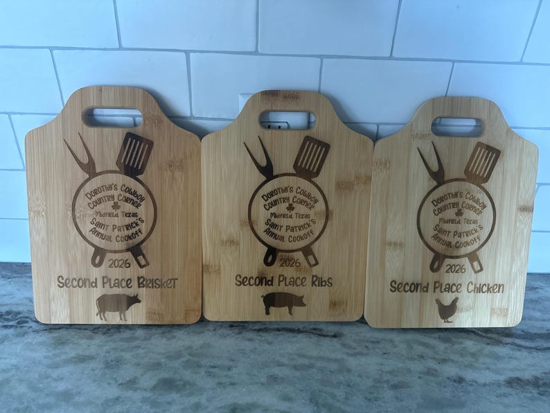 BBQ Cookoff Prize, Custom Engraved Cutting Board and Spoon - Etsy