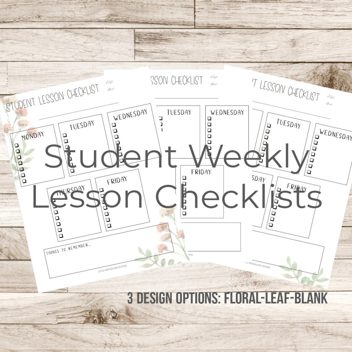 Student Weekly Lesson Checklist - Etsy