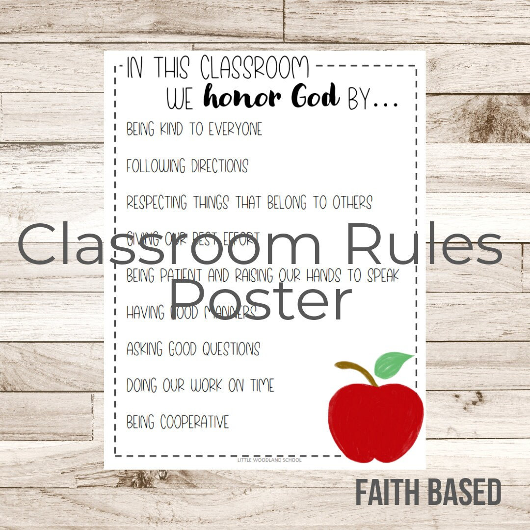 Classroom Rules Poster - Faith Based - Etsy