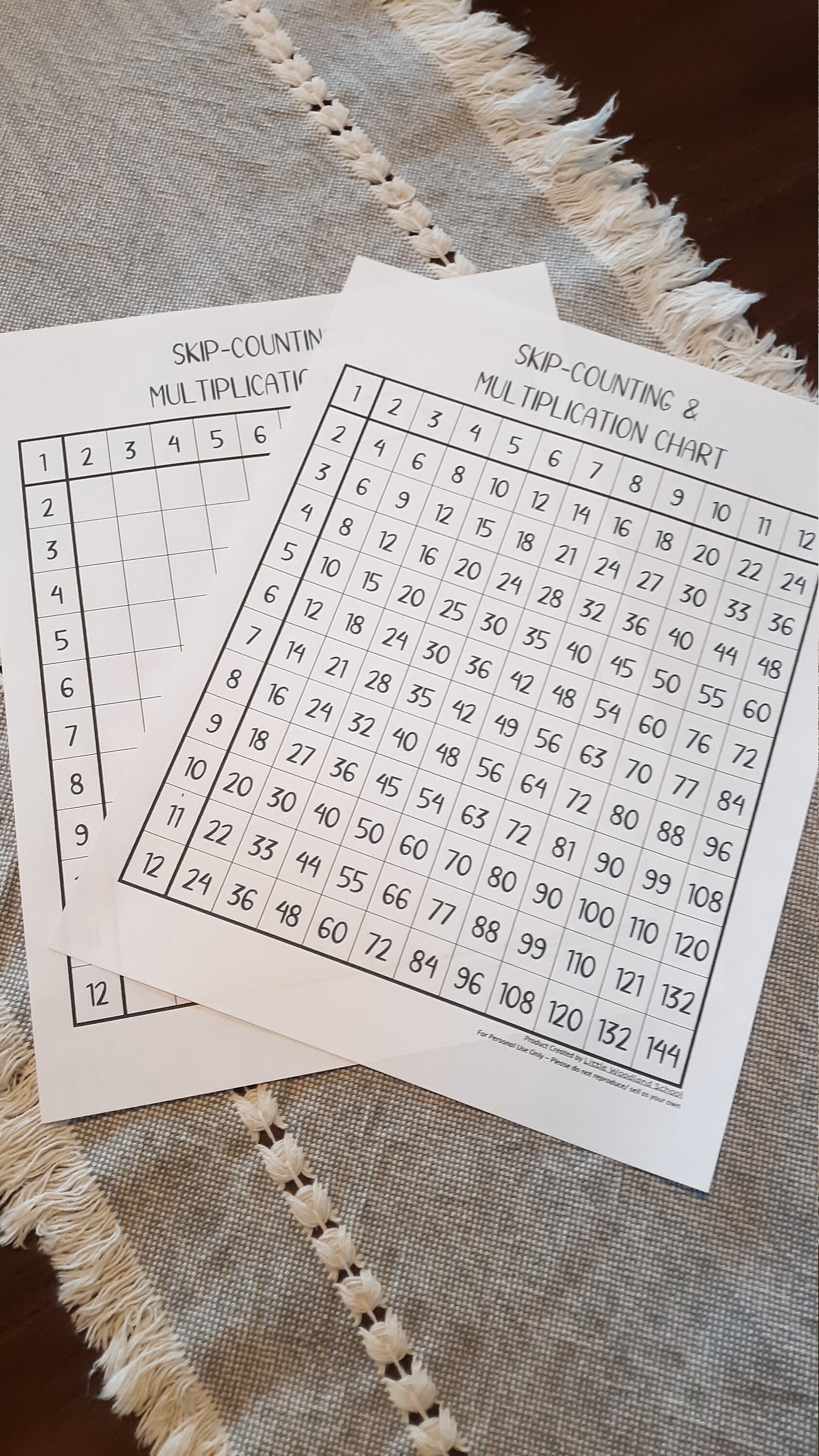 Skip-counting & Multiplication Charts With Activity - Etsy
