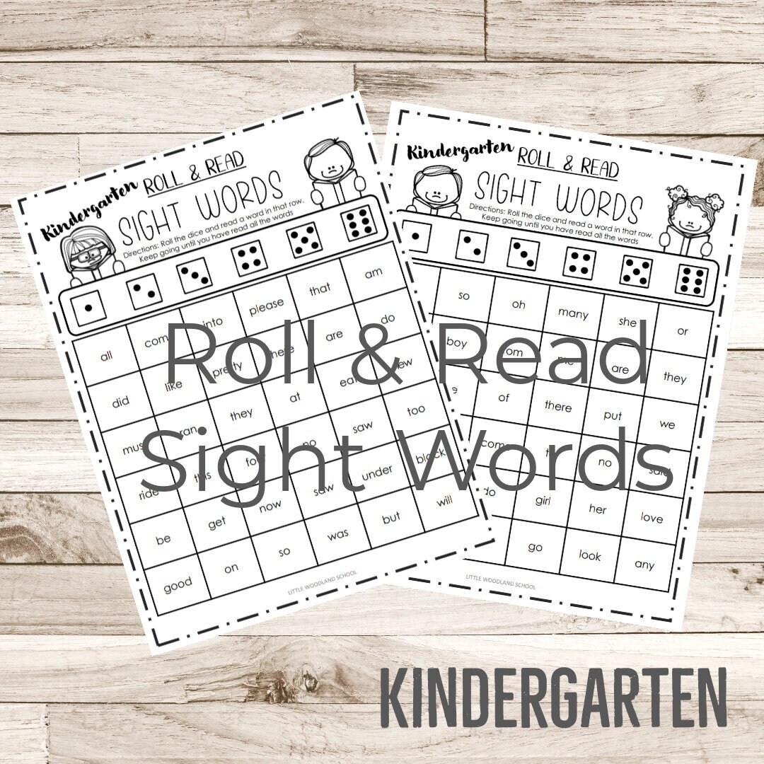 Roll & Read Level K - Sight Words Activity - Etsy
