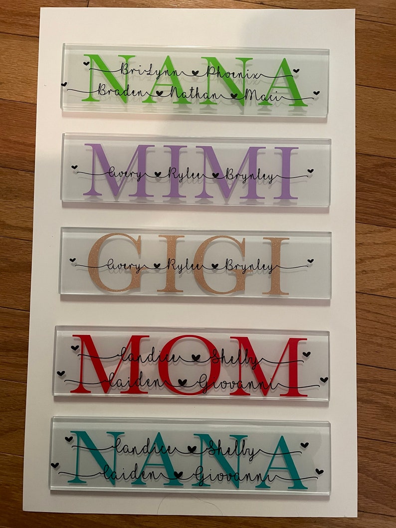 Mom Tiles With Names Grandma Tile Mothers Day Gift From | Etsy