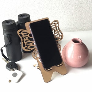 Personalized Phone & Earbud Holder, Butterfly Phone Stand, Gift for ...