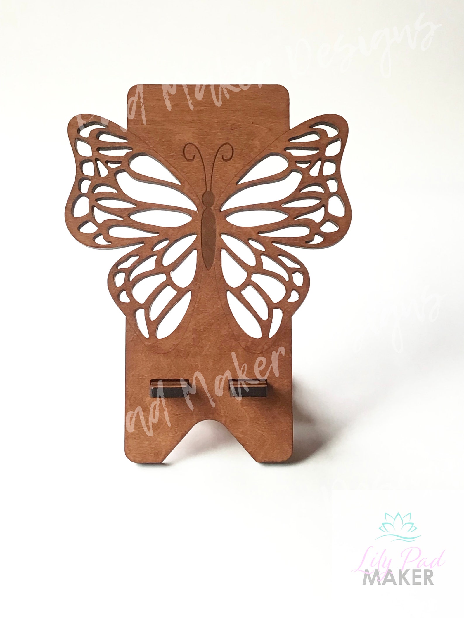 Personalized Phone & Earbud Holder, Butterfly Phone Stand, Gift for ...