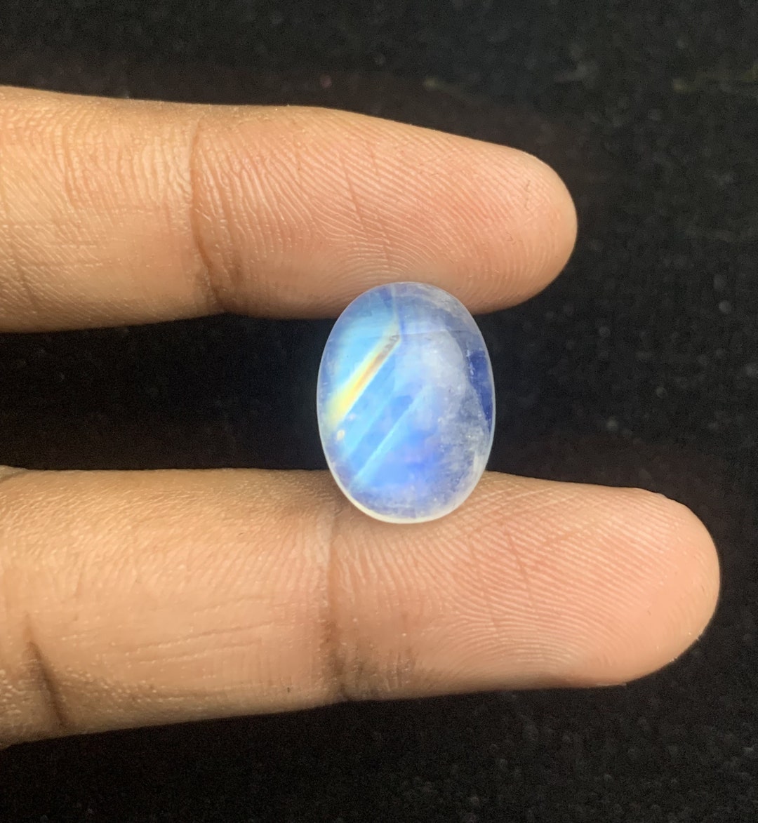 Natural Rainbow Moonstone, Blue Fire Rainbow Moonstone Gemstone One ...