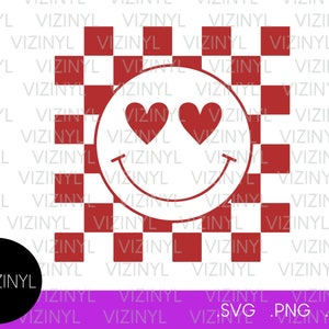 Valentines Heart Smiley Face Checkerboard SVG PNG EPS (digital File) - Etsy