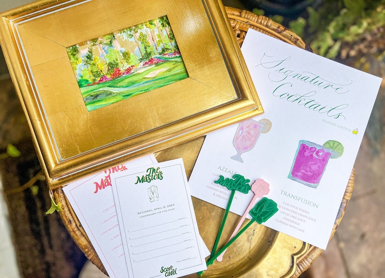 Masters Party Bar Sign| Watercolor Bar Sign | Golf Bar Sign ...