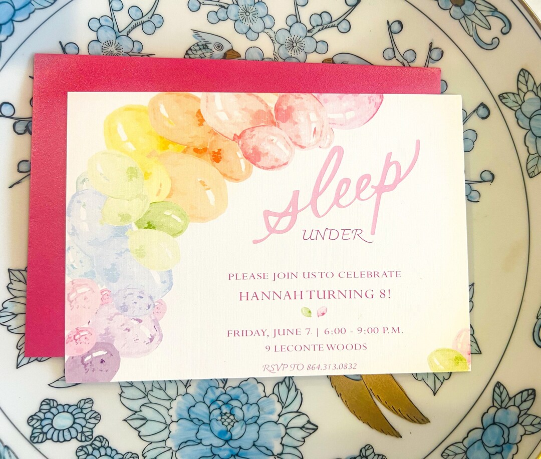 DIGITAL Birthday Invitation| Sleep Under| Sleep Under Party| Girls ...