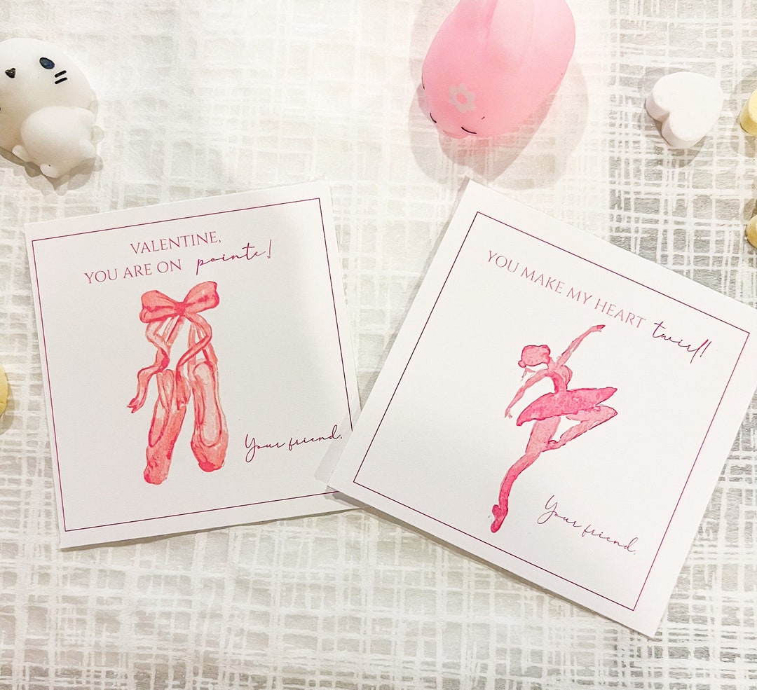 Girls Valentine Cards, Dance Valentine, Ballerina Valentine, Dancer ...