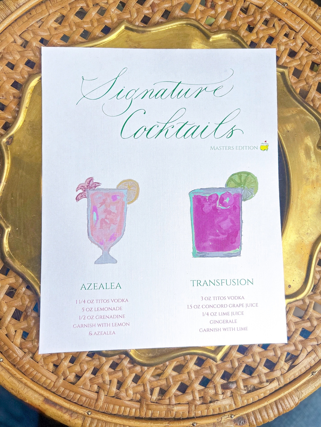 Masters Party Bar Sign| Watercolor Bar Sign | Golf Bar Sign ...