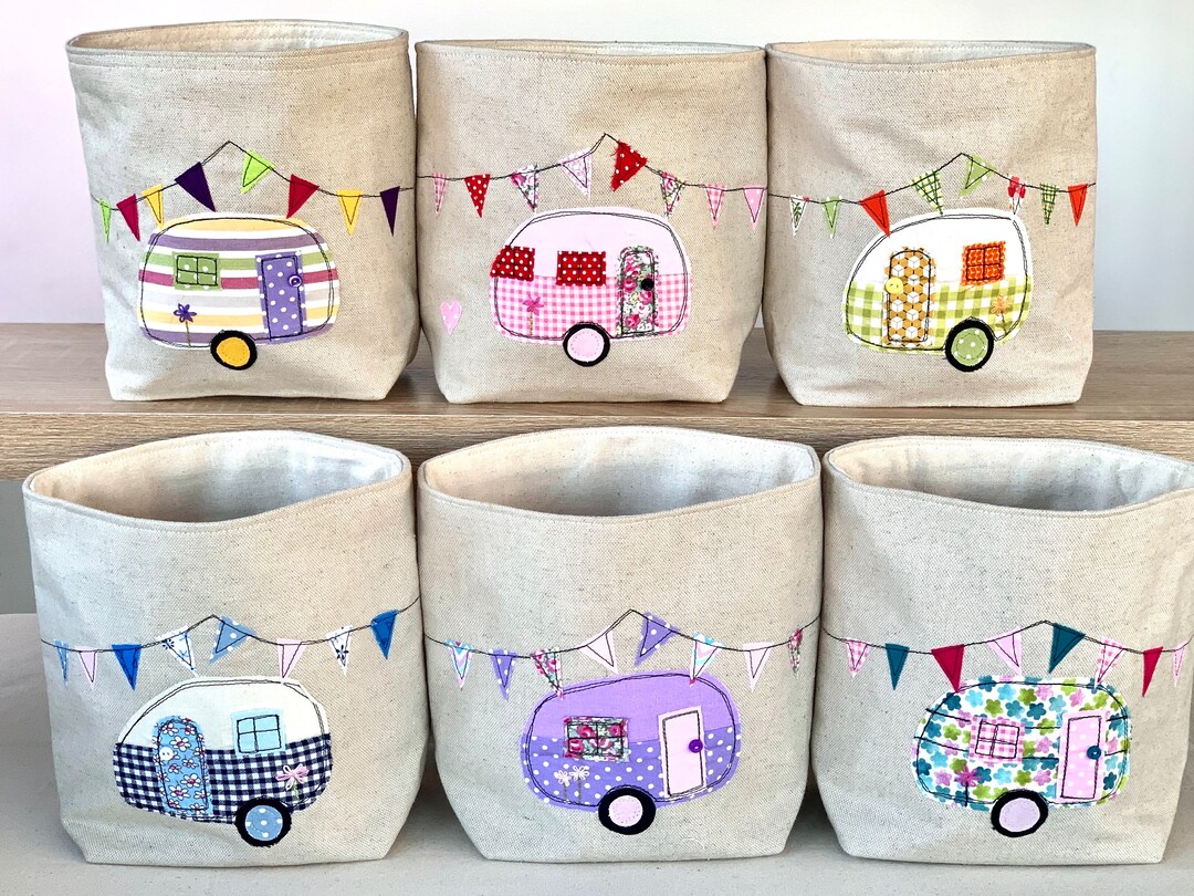 Happy Campers Caravan Storage Basket Caravan Storage Caravan Gift ...