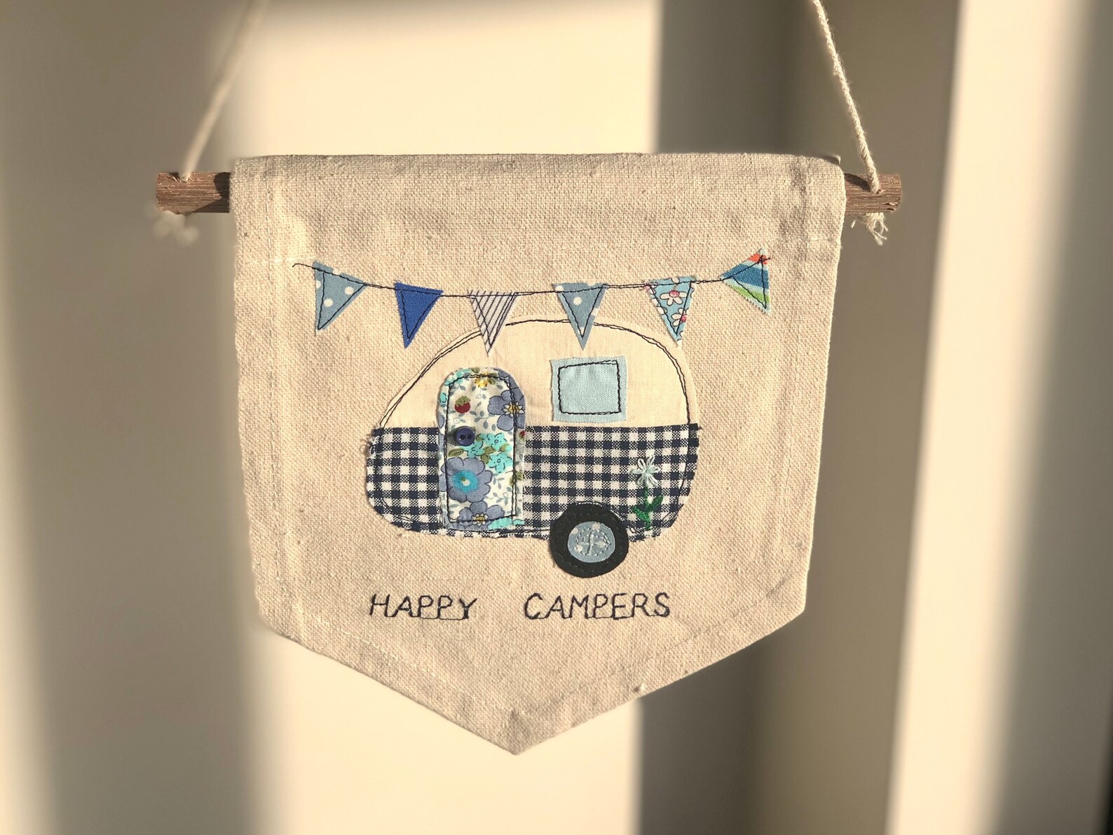 Happy Campers Caravan Wall Hanging Banner Charming Caravan Pennant ...