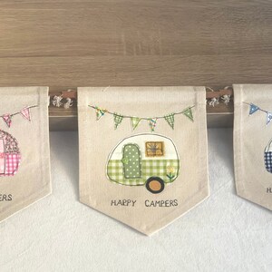 Happy Campers Caravan Wall Hanging Banner Charming Caravan Pennant ...