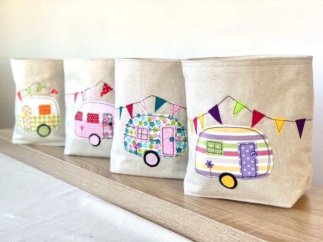 Happy Campers Caravan Storage Basket - Caravan Storage - Caravan Gift ...