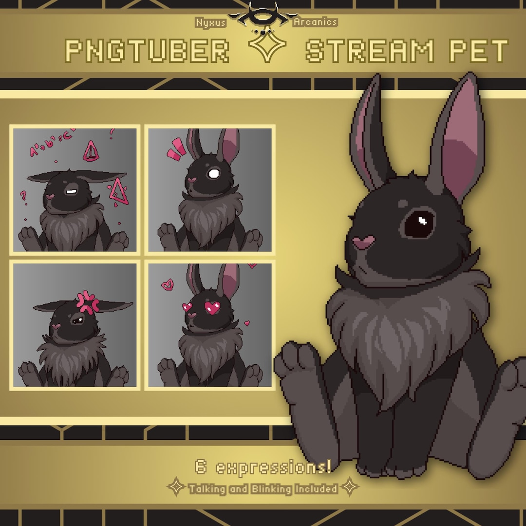 Pixel Bunny Pngtuber | Premade Stream Pet for Twitch, Youtube, Obs ...