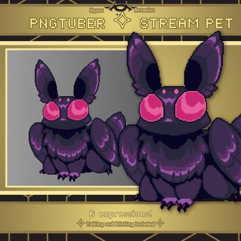 Pixel Mothman | Premade Stream Pet for Twitch, Youtube, Obs, Streamlabs ...