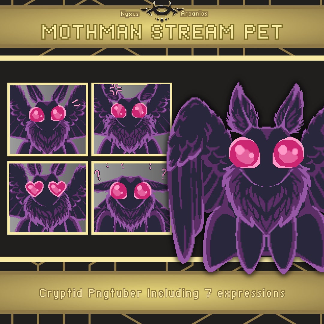 Mothman Stream Pet Cryptid Pngtuber for Twitch, Youtube, Obs - Etsy UK