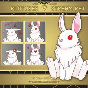 Pixel Bunny Pngtuber | Premade Stream Pet for Twitch, Youtube, Obs ...