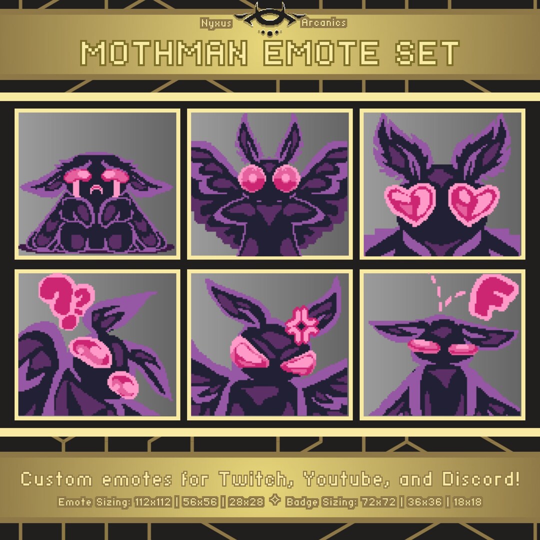Mothman Emote Set Ready to Use Emotes for Twitch, Youtube, and Discord ...