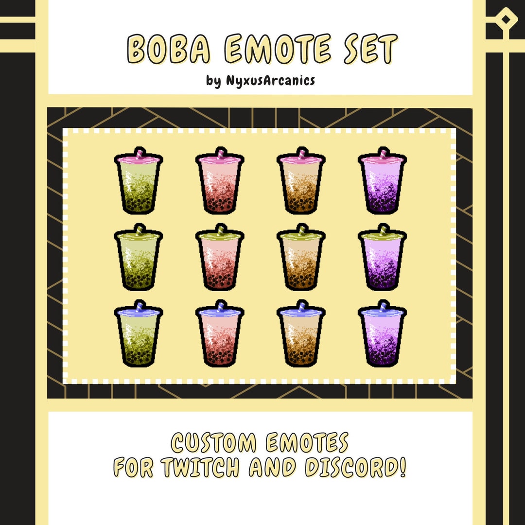 Boba Emote Set Ready to Use Emotes for Twitch Youtube and - Etsy