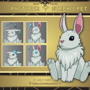Pixel Bunny Pngtuber | Premade Stream Pet for Twitch, Youtube, Obs ...