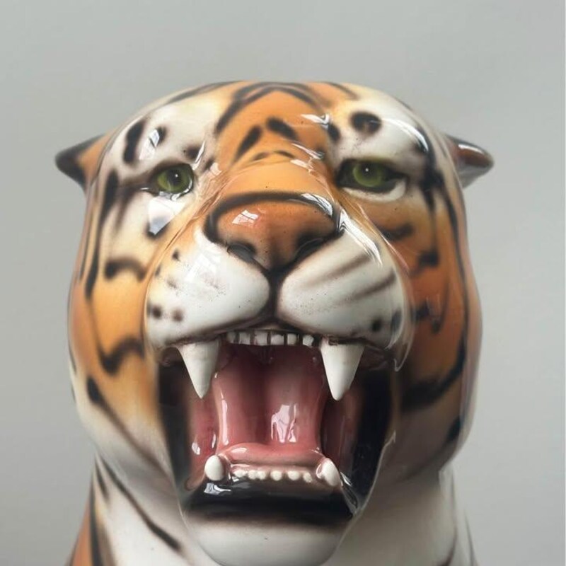 Porcelain Tiger Figurine - Etsy