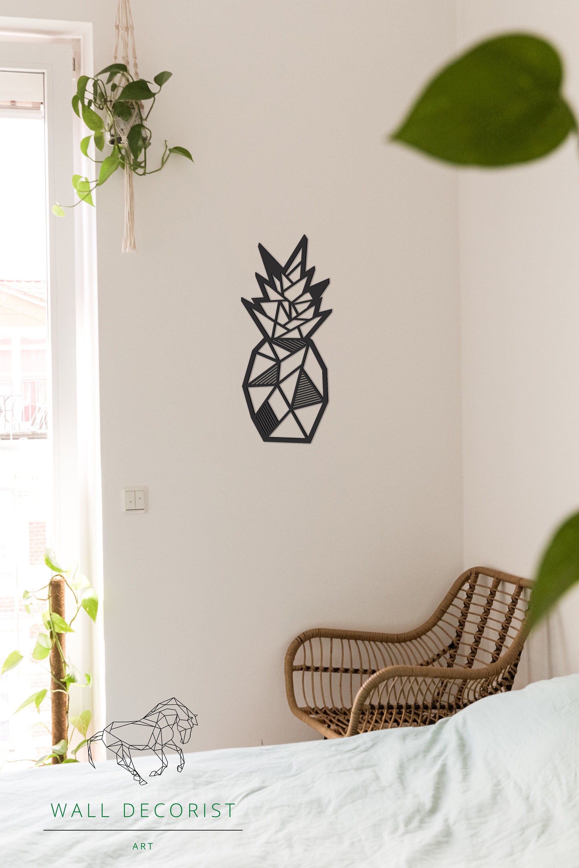 Pineapple Wall Decor Geometric Tropical Fruit Art Office - Etsy