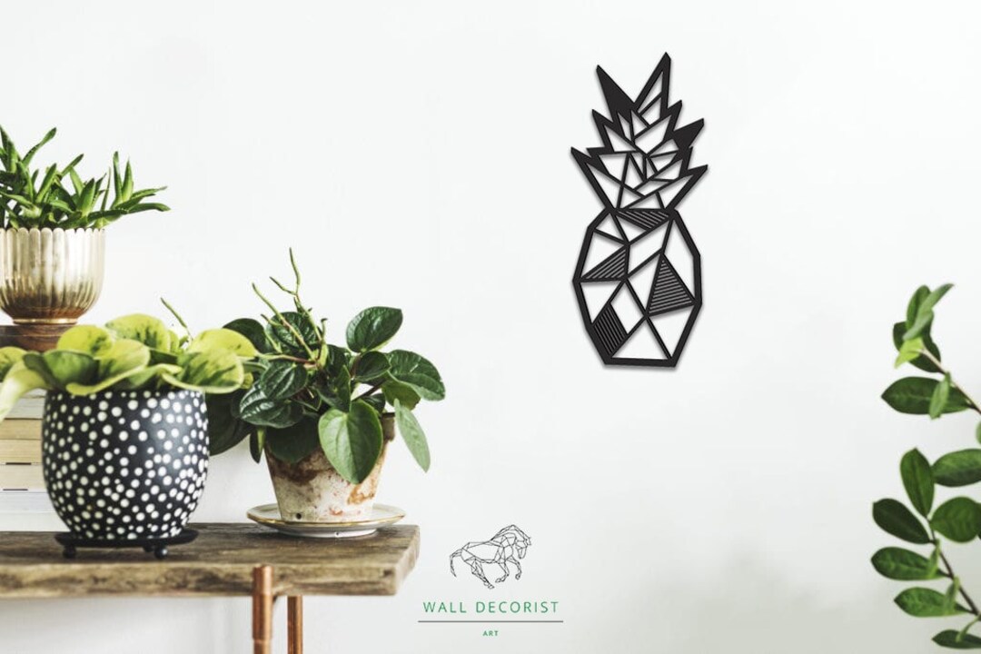 Pineapple Wall Decor, Geometric Tropical Fruit Art, Office, Beach House ...
