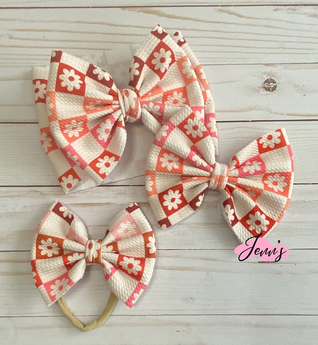 Autumn Flowers Baby Headwrap Bow on Clip Bow on Nylon Fall Baby ...