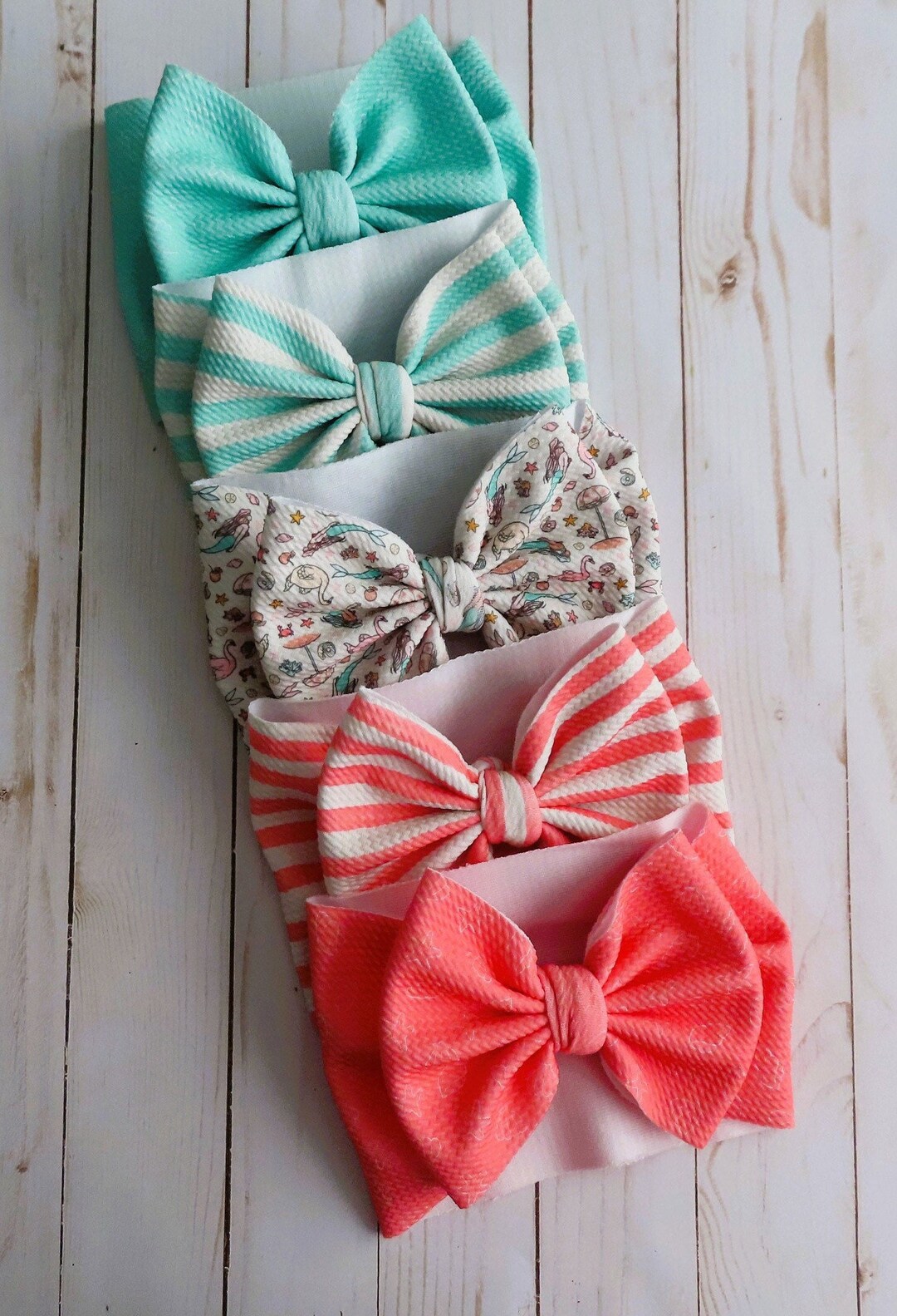 Sea and Shells Headwrap Toddler Hair Bow Baby Headband Bow on Clip Bow ...