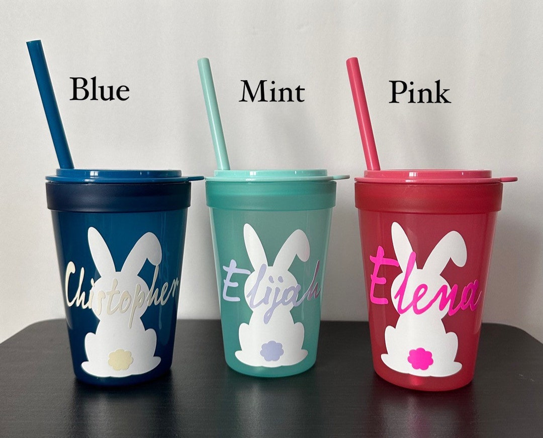 Kids Personalized Easter Cups | Kids Tumbler With Straw | Easter Basket ...