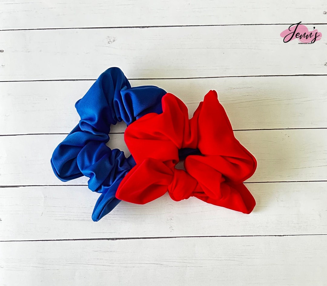 Scrubchie Patriotic Red and Royal Summer Scrunchie Swimsuit Bow Hair ...
