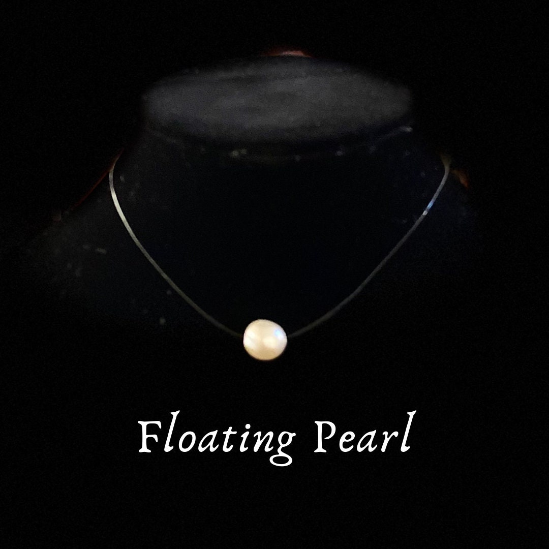 Floating Pearl Necklace - Etsy