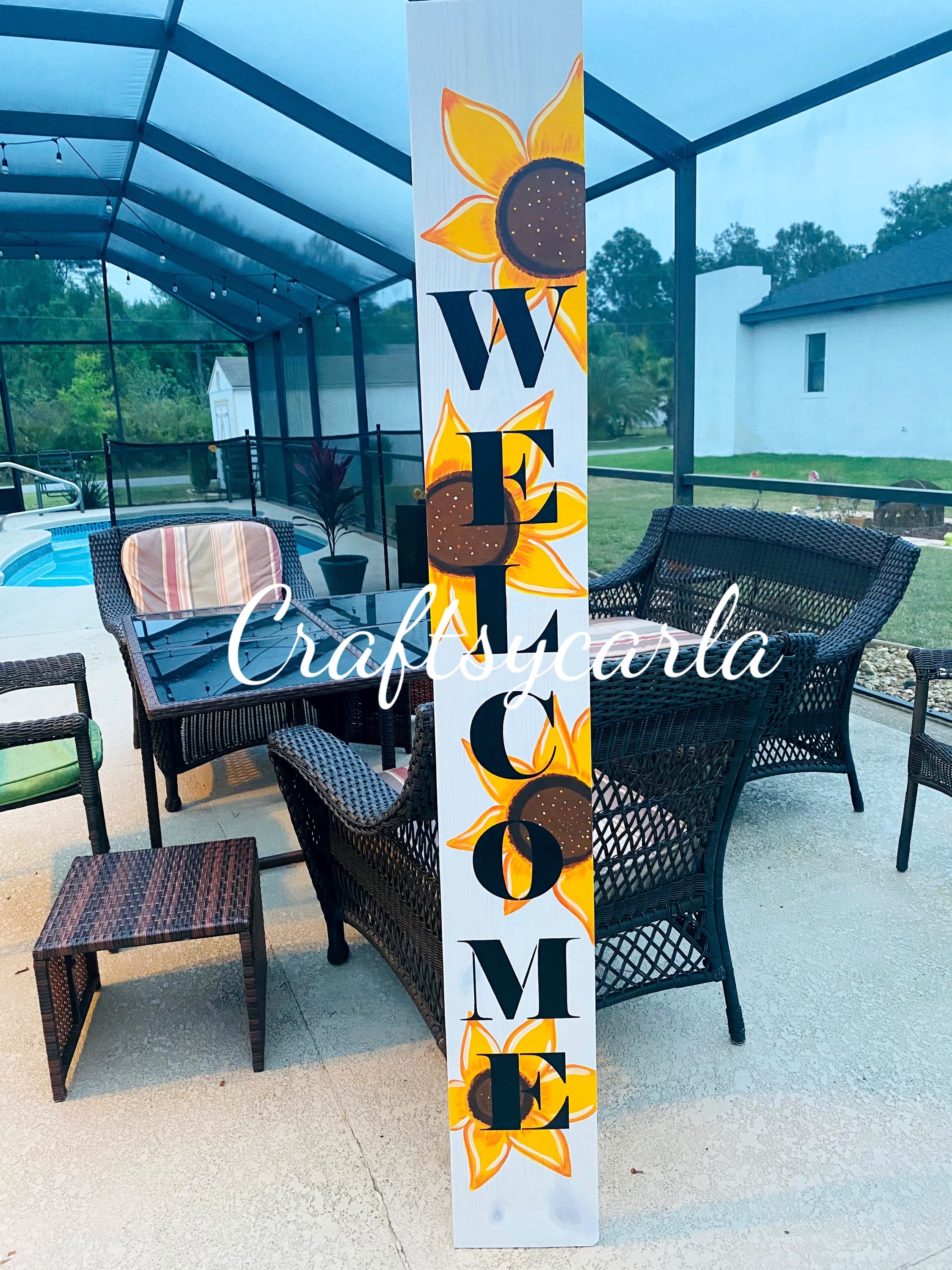 Sunflower Welcome Porch Learner/summer Porch Leaner/ 6ft Welcome Porch ...