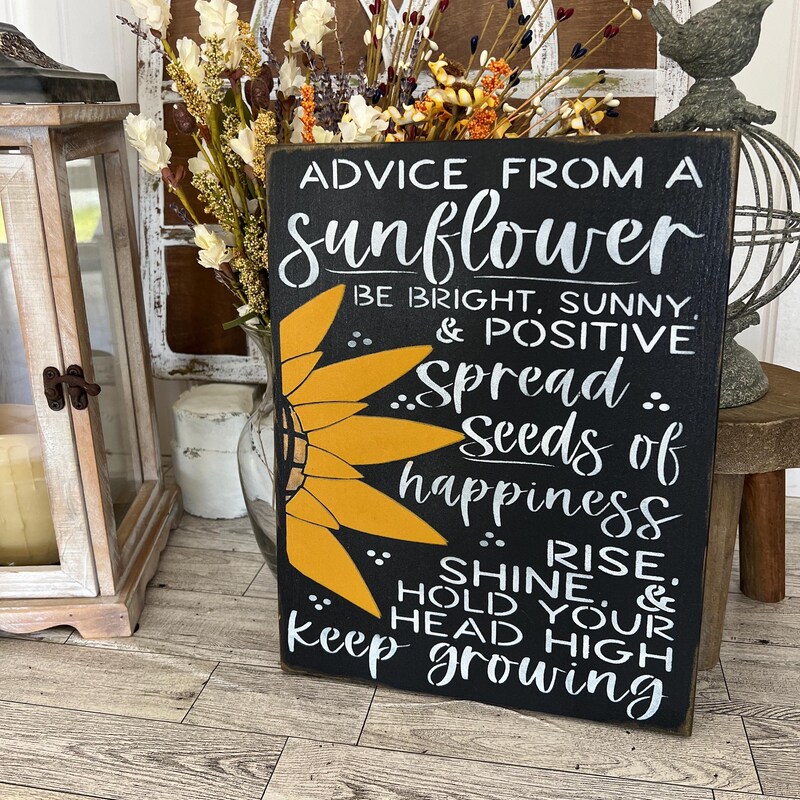 Sunflower Wood Sign - Etsy