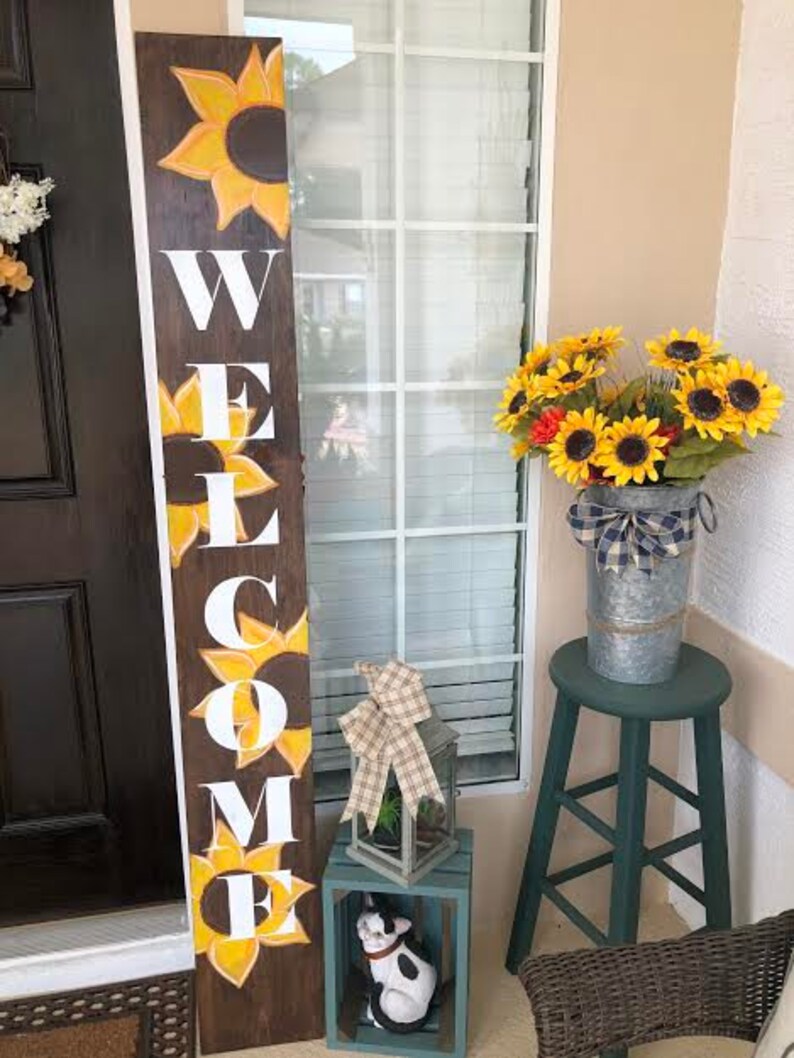 Sunflower Welcome Porch Learner/summer Porch Leaner/ 6ft Welcome Porch ...