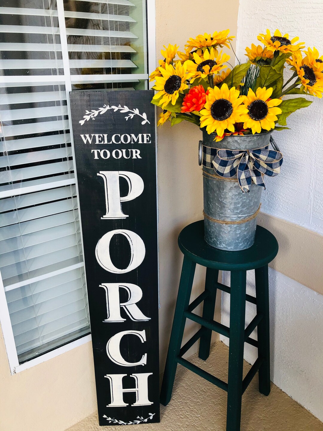 Rustic Welcome Porch Sign: Hand-painted Wood, Farmhouse Decor - Etsy