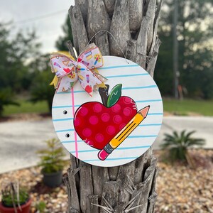 Teacher Door Hanger/teacher Appreciation/ Round Paper School Sign/back ...